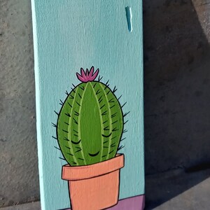 Funky Folk Art Cactus Painting on Reclaimed Wood Custom Text - Etsy