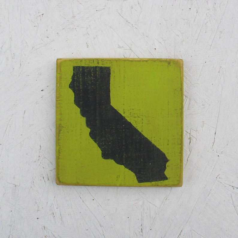 California Wood Sign State Shape Rustic Decor Primitive Folk Art ...