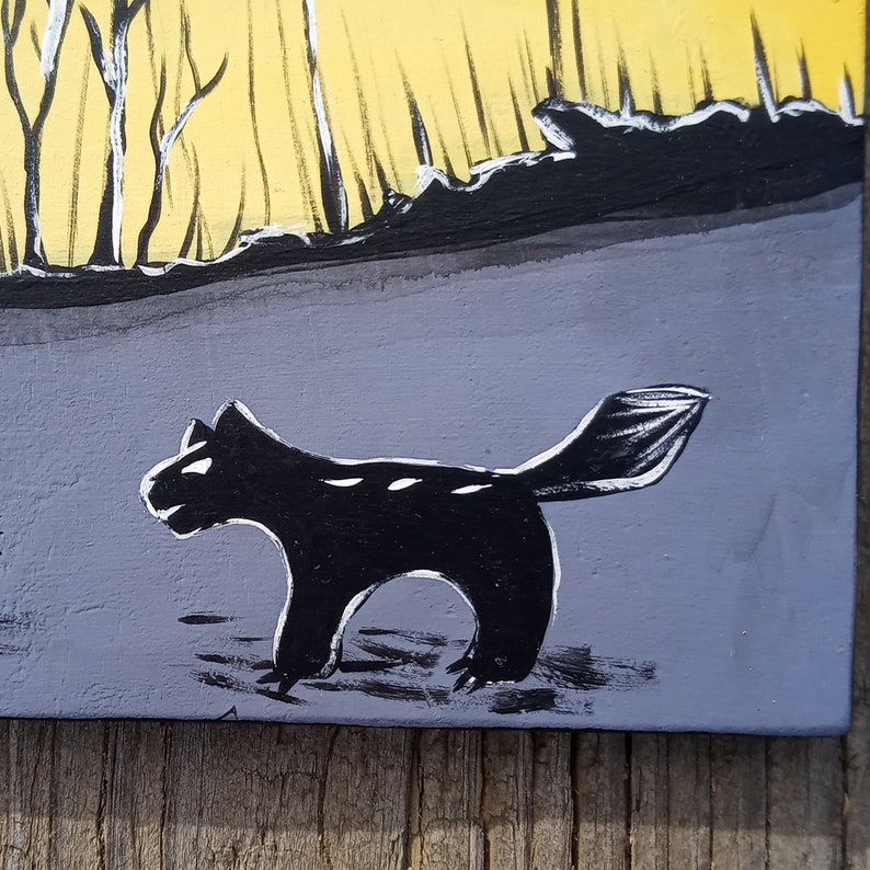 Native American Wolf and Rabbit at Sunset Painting on | Etsy