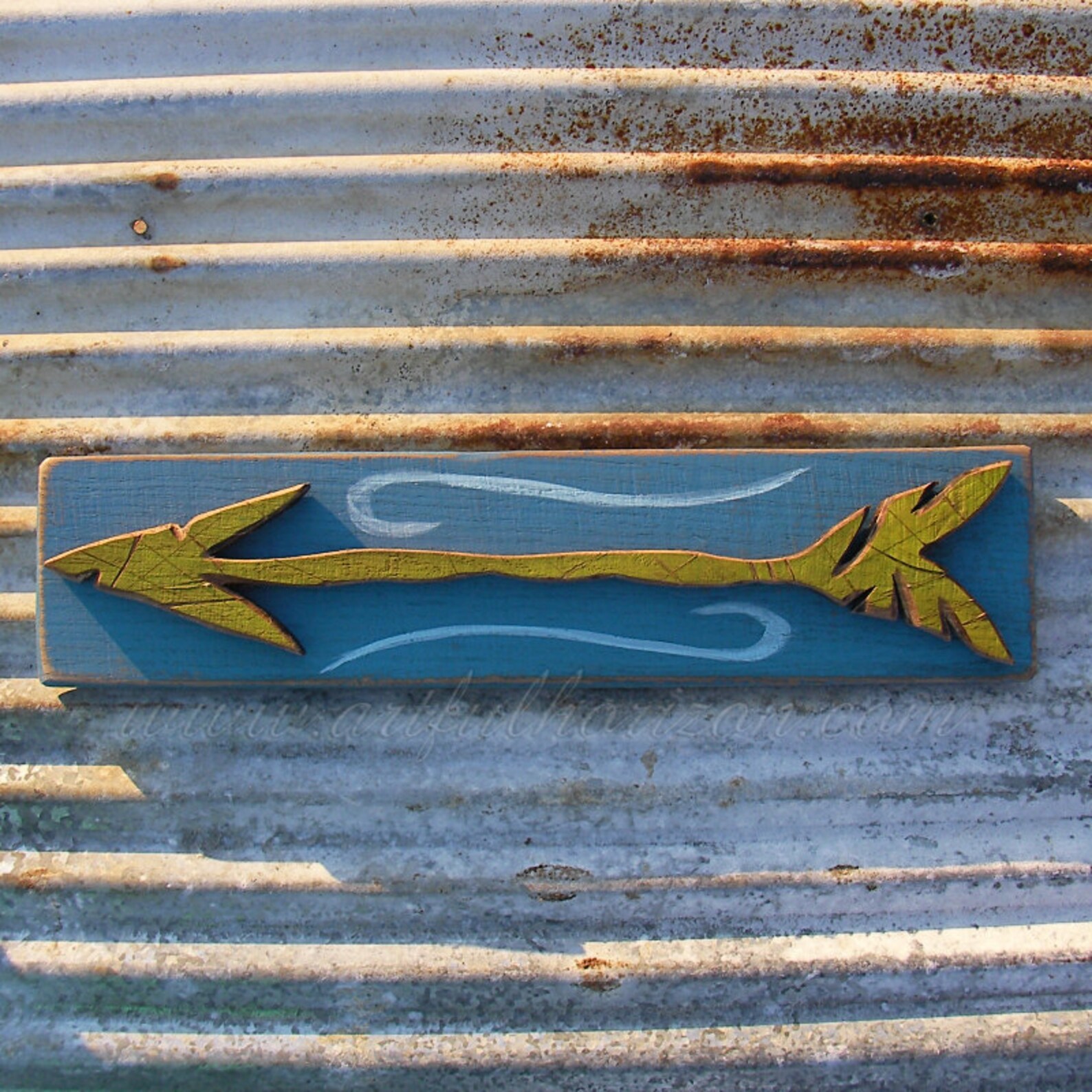 Green Arrow Sign Turquoise Wood Arrow Painting 3D Arrow Cutout - Etsy