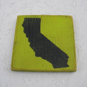 California Wood Sign State Shape Rustic Decor Primitive Folk Art ...