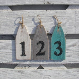Wood House Numbers Buoy Sign Nautical Beach Cottage Decor Wedding Decor ...
