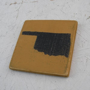 Oklahoma Wood Sign State Shape Rustic Decor Primitive Folk Art ...