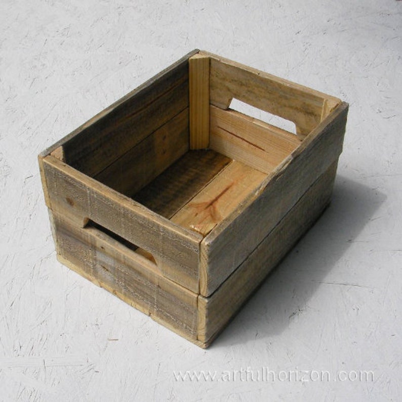 Set of 4 Wood Crates Primitive Folk Art Rustic Farmhouse Decor - Etsy