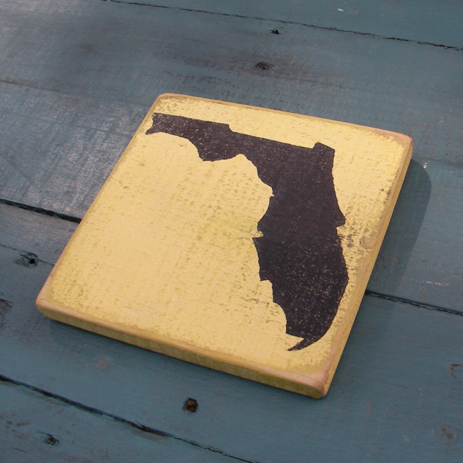 Florida Wood Sign State Shape Rustic Decor Primitive Folk Art | Etsy