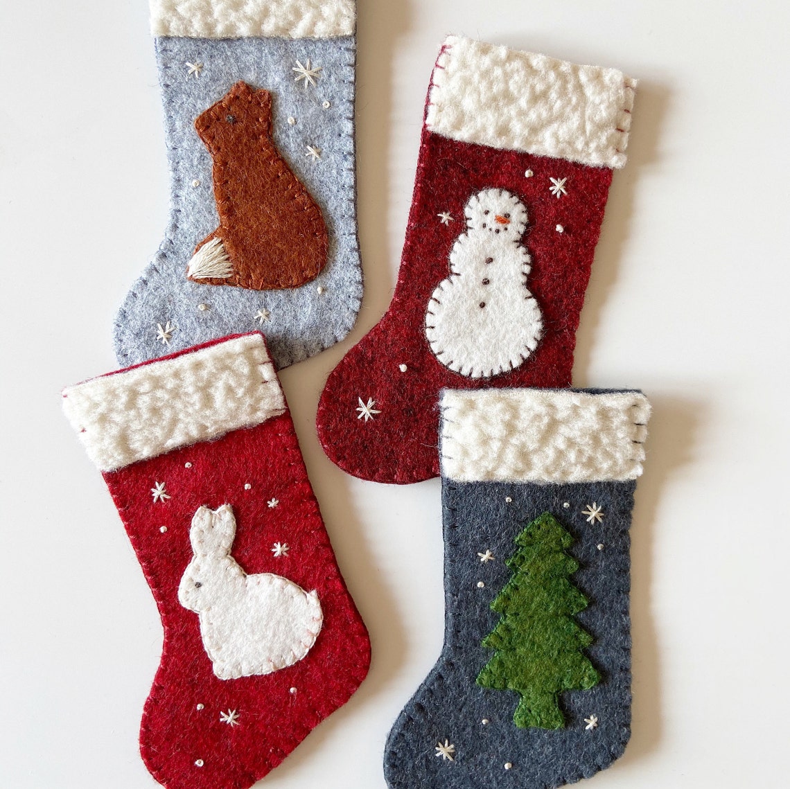 Felt Ornament Pattern Mini Christmas Stocking Ornament - Etsy