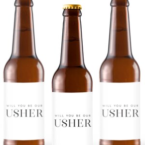 Beer Bottle Labels for Officiants and Ushers Will Marry Us & Will You ...