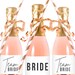 Team Bride Labels for Mini Champagne Bottles Printed Labels for Bridal ...