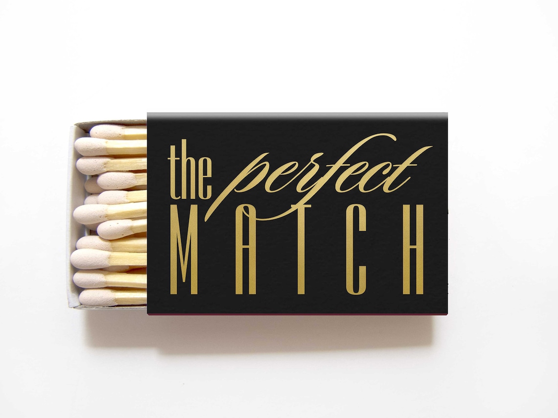 The Perfect Match Matchbox Wedding Favors Foil Stamped | Etsy