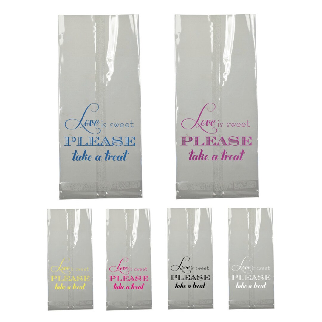 Candy Bar Bag Wedding Favor Love is Sweet Clear Large - Etsy