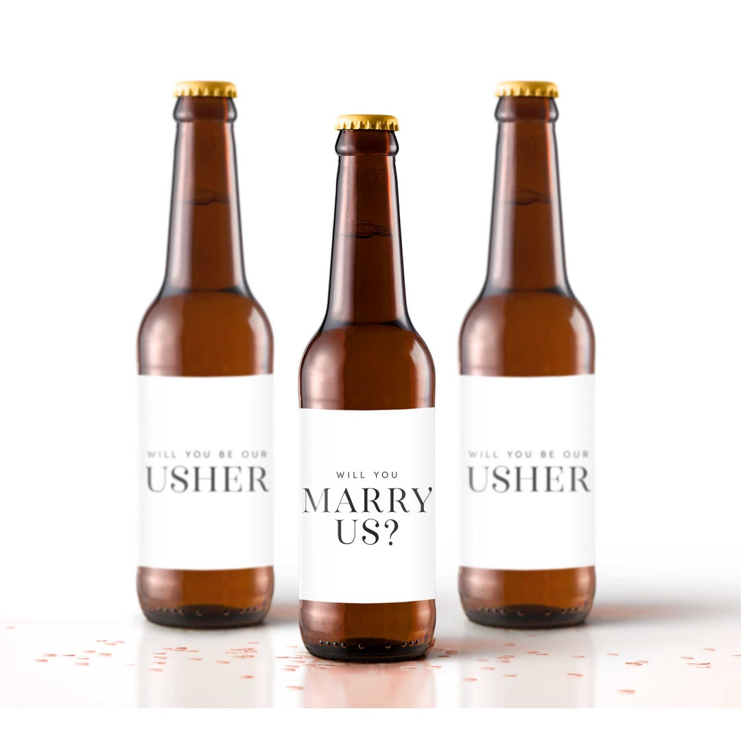 Beer Bottle Labels for Officiants and Ushers Will Marry Us & Will You ...