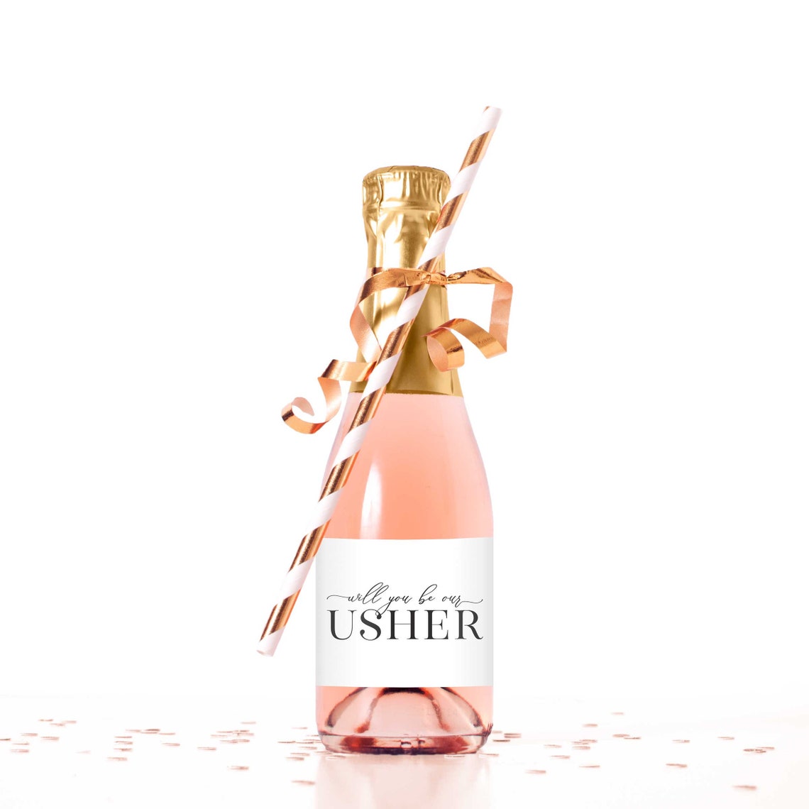 Usher Proposal Labels for Mini Champagne Bottles Will You Be - Etsy