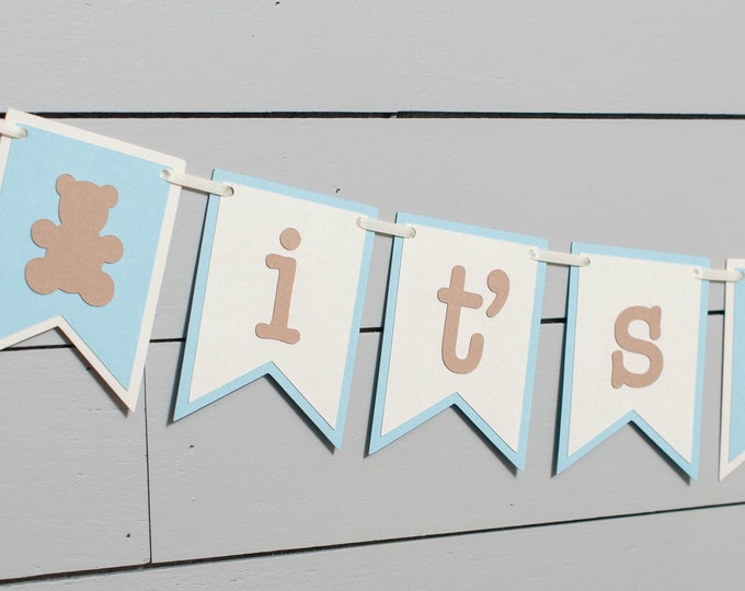Teddy Bear Baby Shower Banner It's A Boy Banner - Etsy