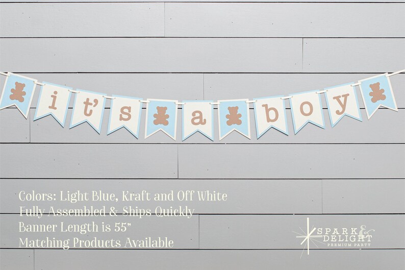Teddy Bear Baby Shower Banner It's A Boy Banner - Etsy