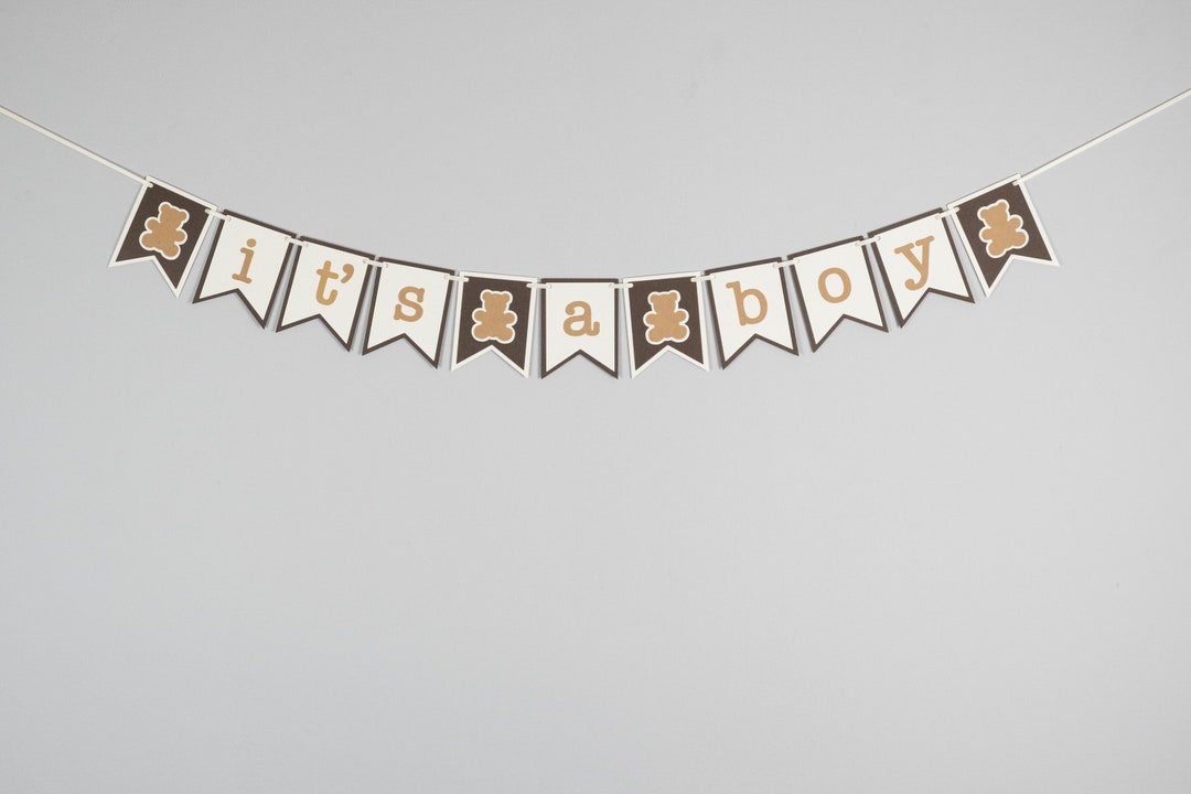 Teddy Bear Baby Shower Banner, It's A Boy Banner, Customize Your Colors ...