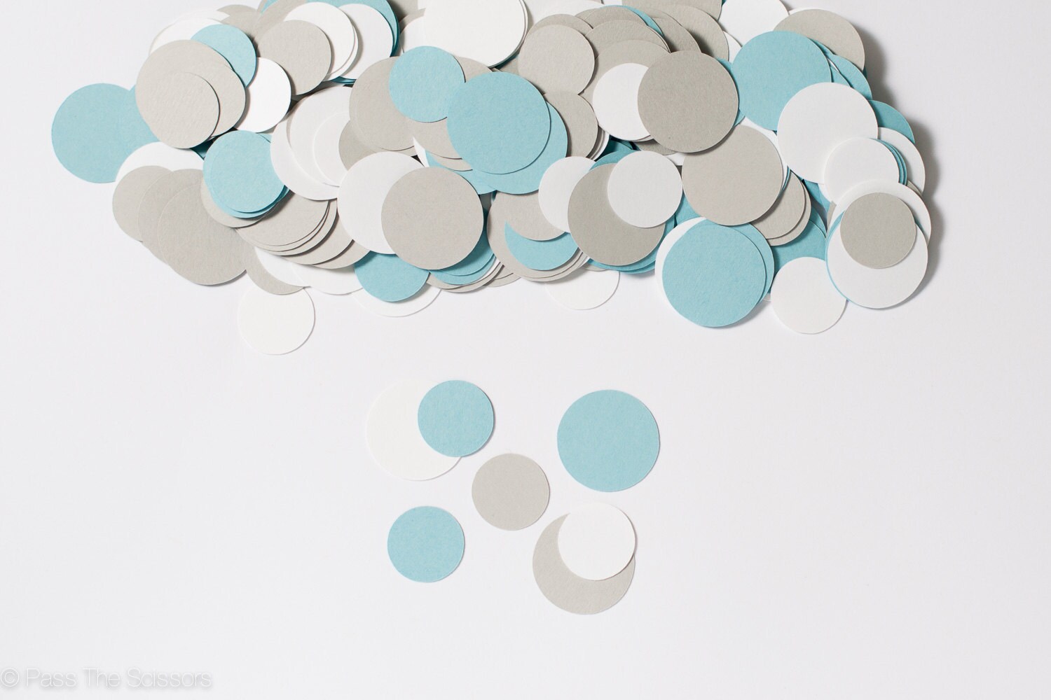 Circle Confetti - 200 Pieces - White, Light Blue and Gray - Baby Shower ...