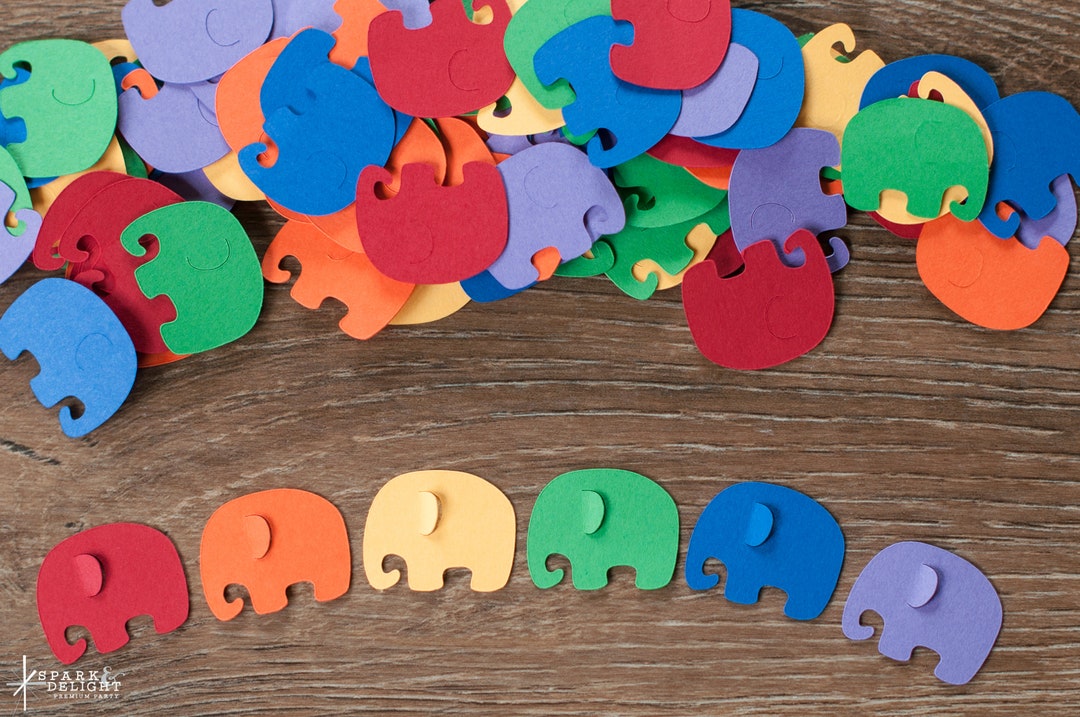 Rainbow Elephant Baby Shower Confetti, 200 Pieces, Customize Your ...
