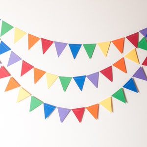 Rainbow Pennant Garland - 14ft - Customize Colors! - Etsy