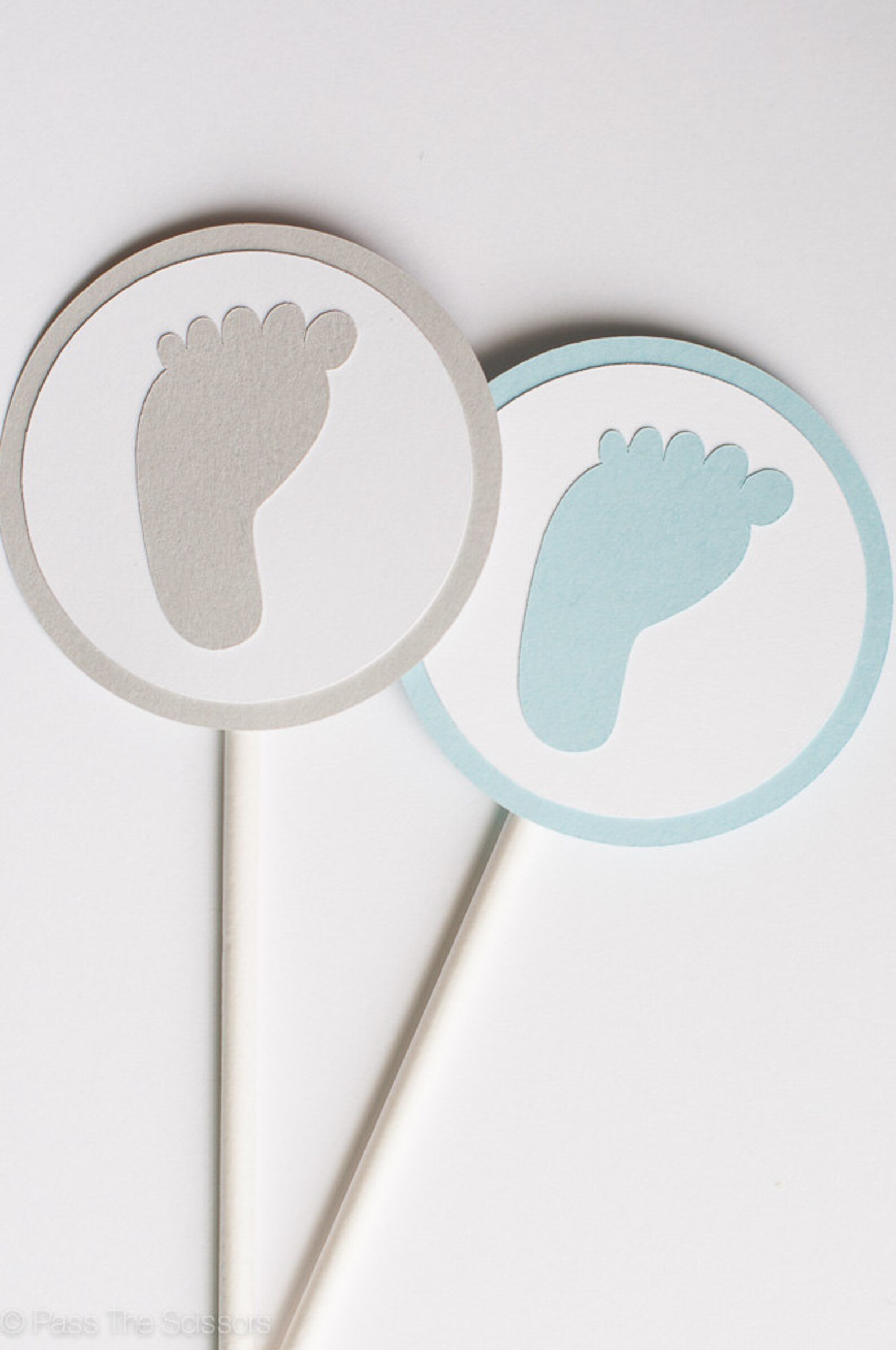 Footprint Cupcake Toppers Perfect for a Little Boy Baby Shower | Etsy