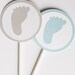 Footprint Cupcake Toppers Perfect for a Little Boy Baby Shower Set of ...
