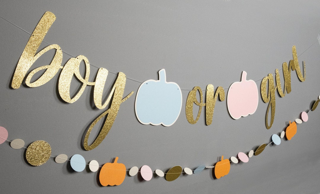 Pumpkin Gender Reveal Party Banner for Boy or Girl - Etsy