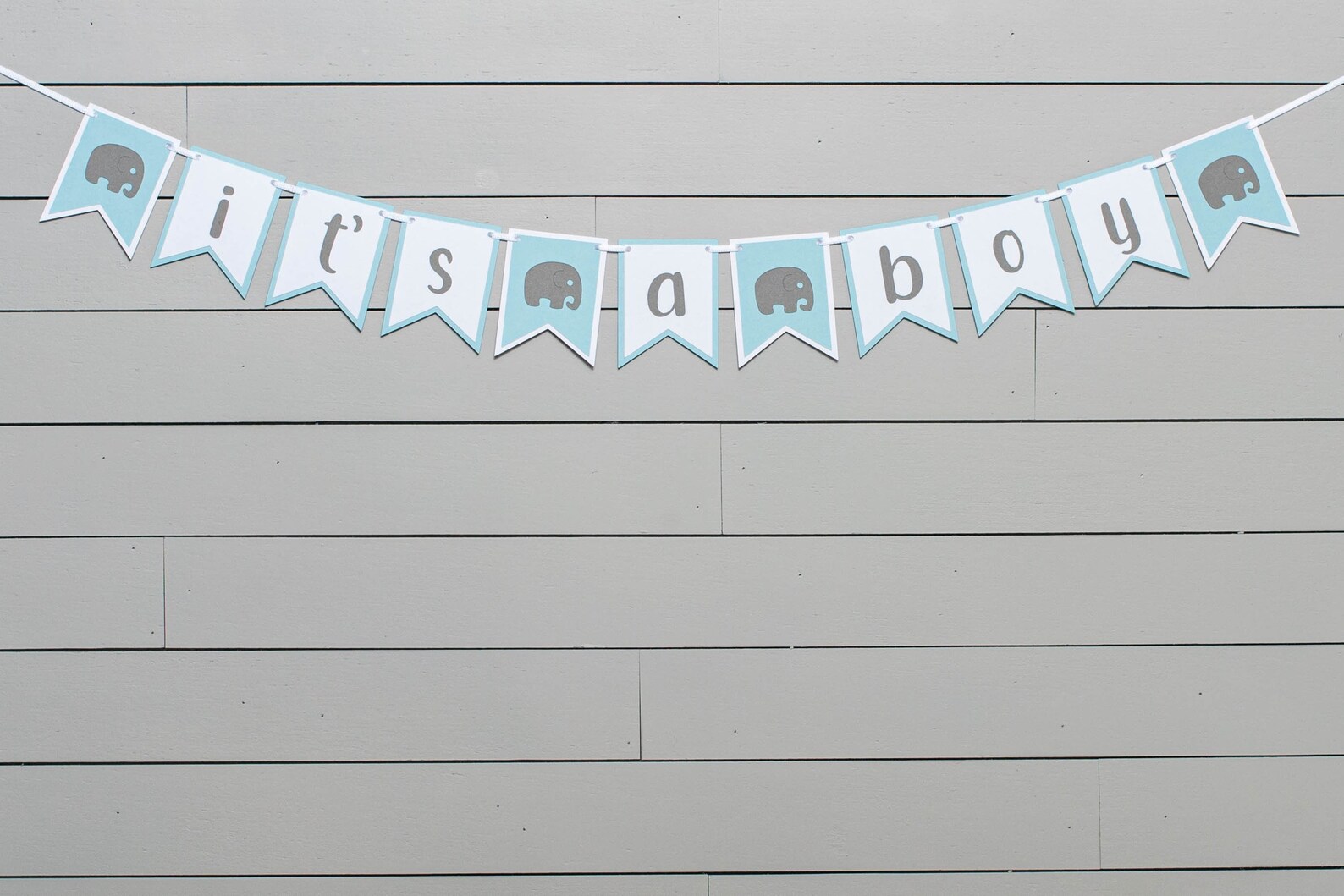 It's A Boy Elephant Baby Shower Banner Boy - Customize Your Colors ...