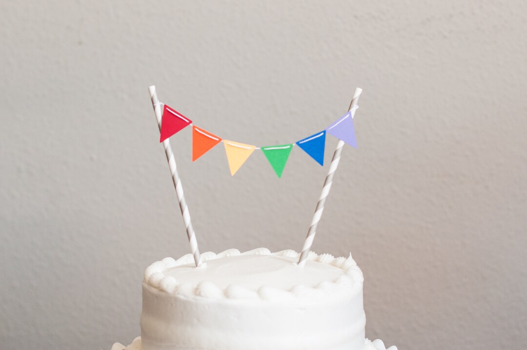 Rainbow Cake Topper, Birthday Cake Topper - Customize Your Colors! - Etsy