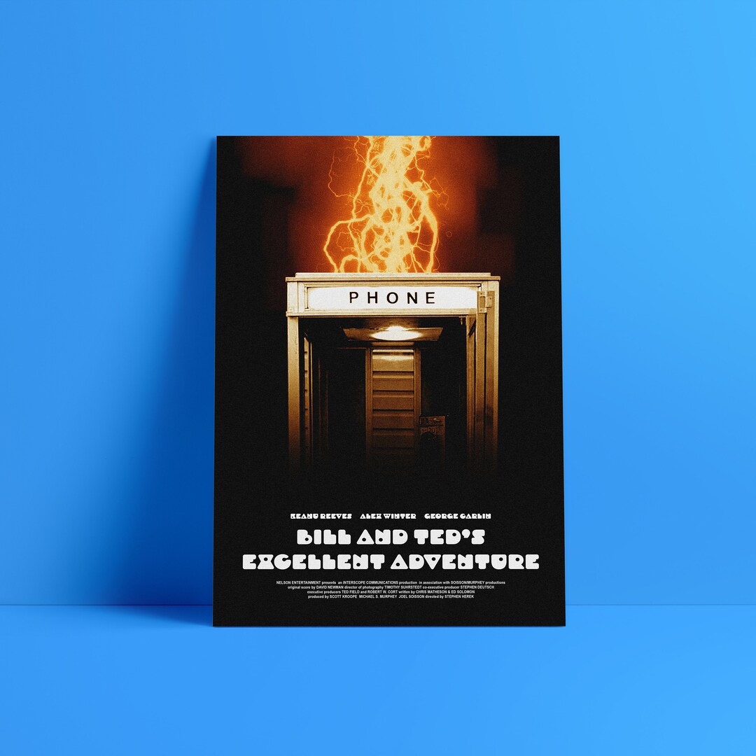 Excellent Adventure | 80s Comedy Original Minimal Movie Poster | Room ...