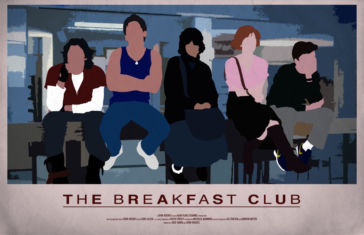 The Breakfast Club 12 X 18 Minimalist Poster Giclee Print - Etsy