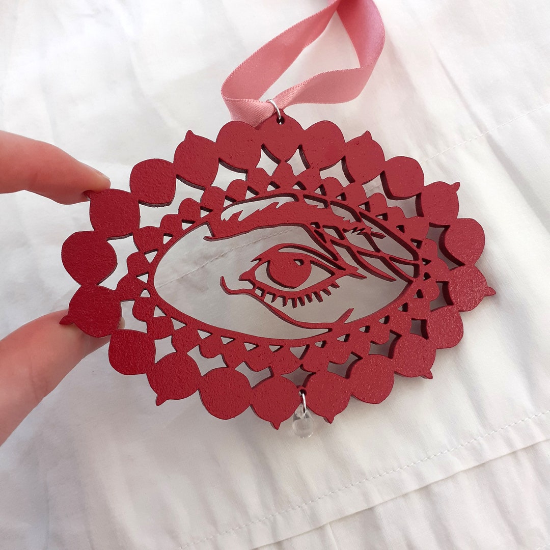 Victorian Lovers' Eye Surrealist Wooden Laser Cut Hanging Decoration ...
