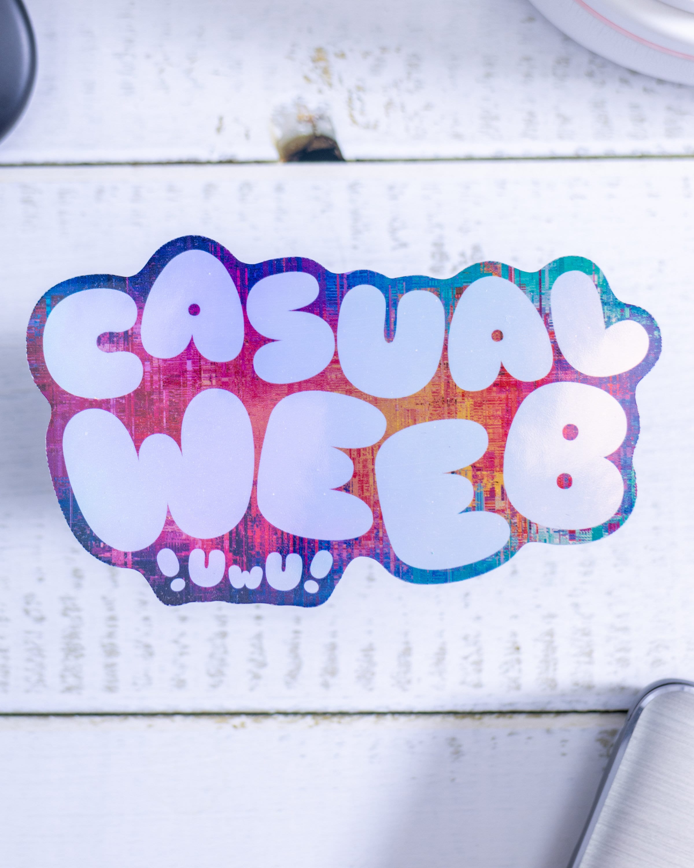 Casual Weeb Printed Color and Holographic Sticker. Laptop | Etsy