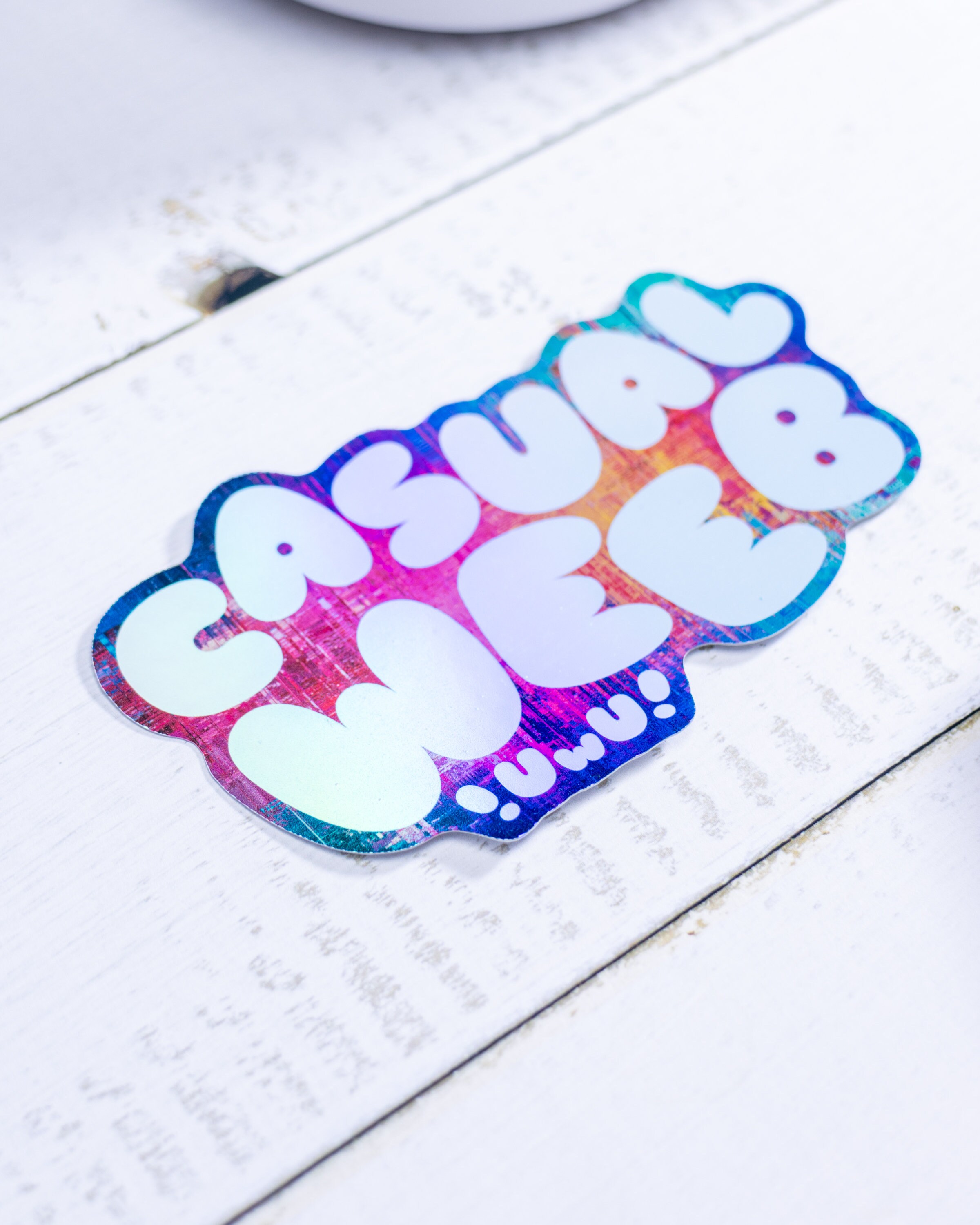 Casual Weeb Printed Color and Holographic Sticker. Laptop | Etsy