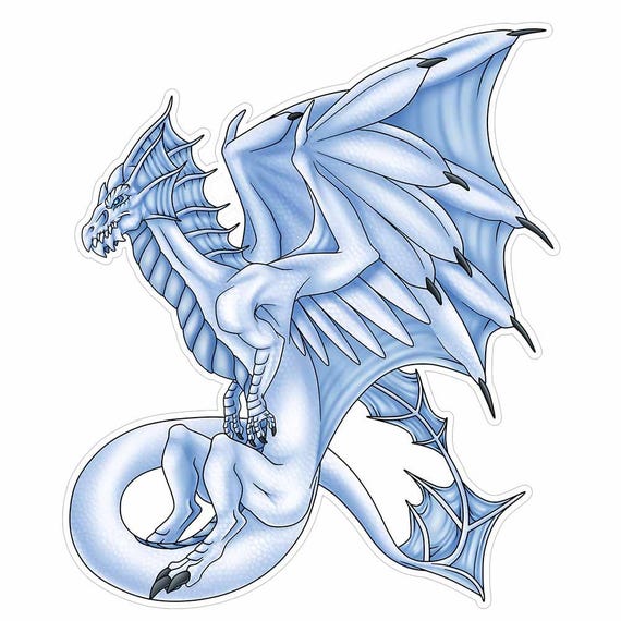 White Dragon Sticker 4 Inch - Etsy
