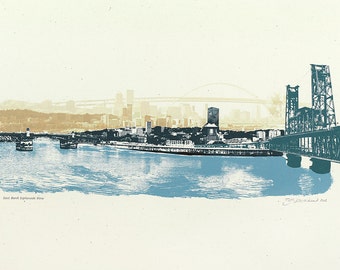 Portland Oregon Bridges Color Bridge Art Prints 8.5x11 | Etsy