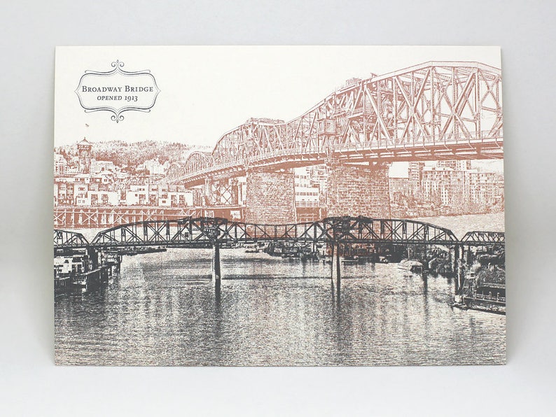 Bridges of Portland, Oregon - Postcard Series - Set of 12 Cards - COLOR ...