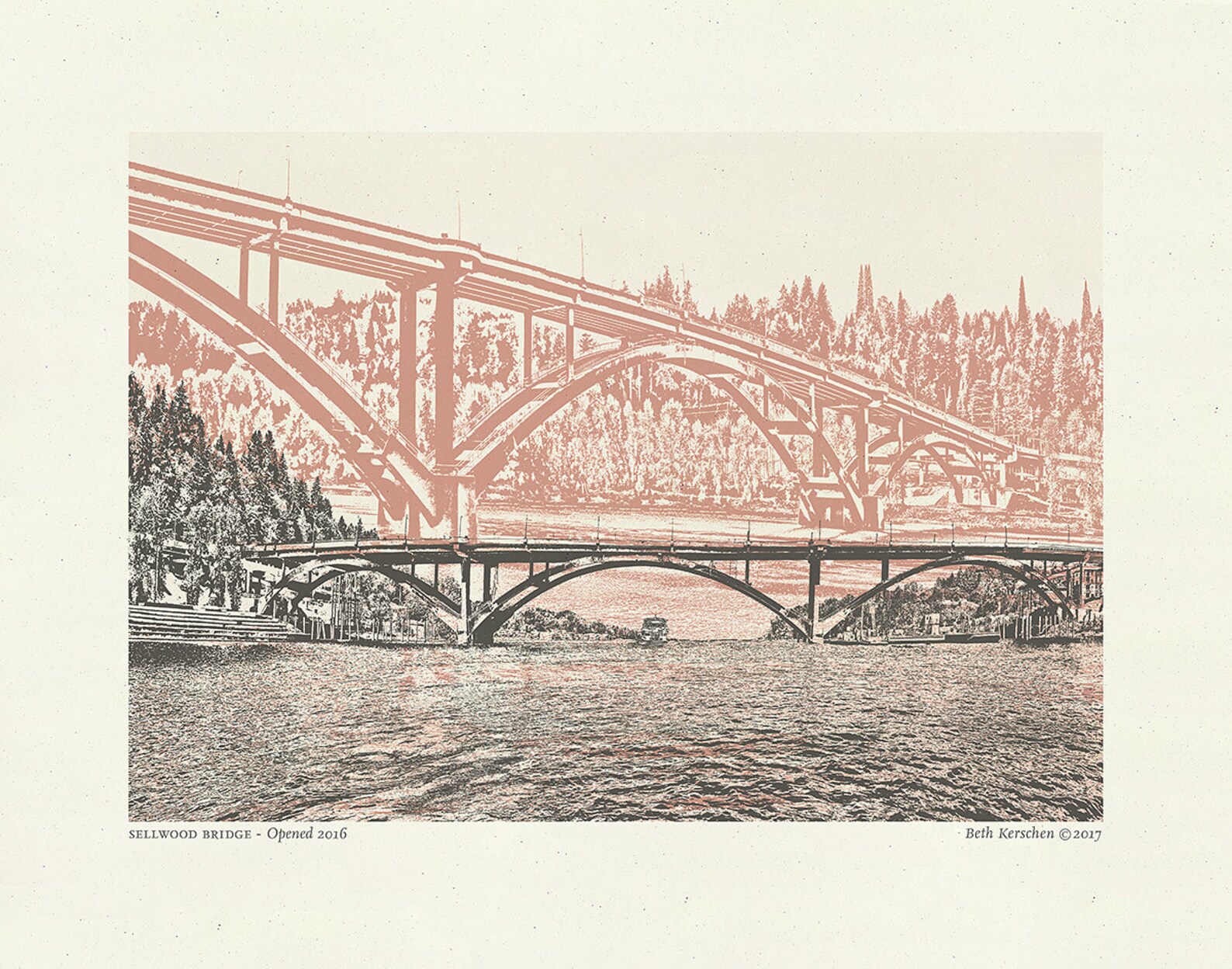 Portland Oregon Bridges Color Bridge Art Prints 8.5x11 - Etsy