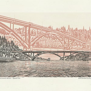 Portland Oregon Bridges -- Color Bridge Art Prints -- 8.5x11 - Etsy