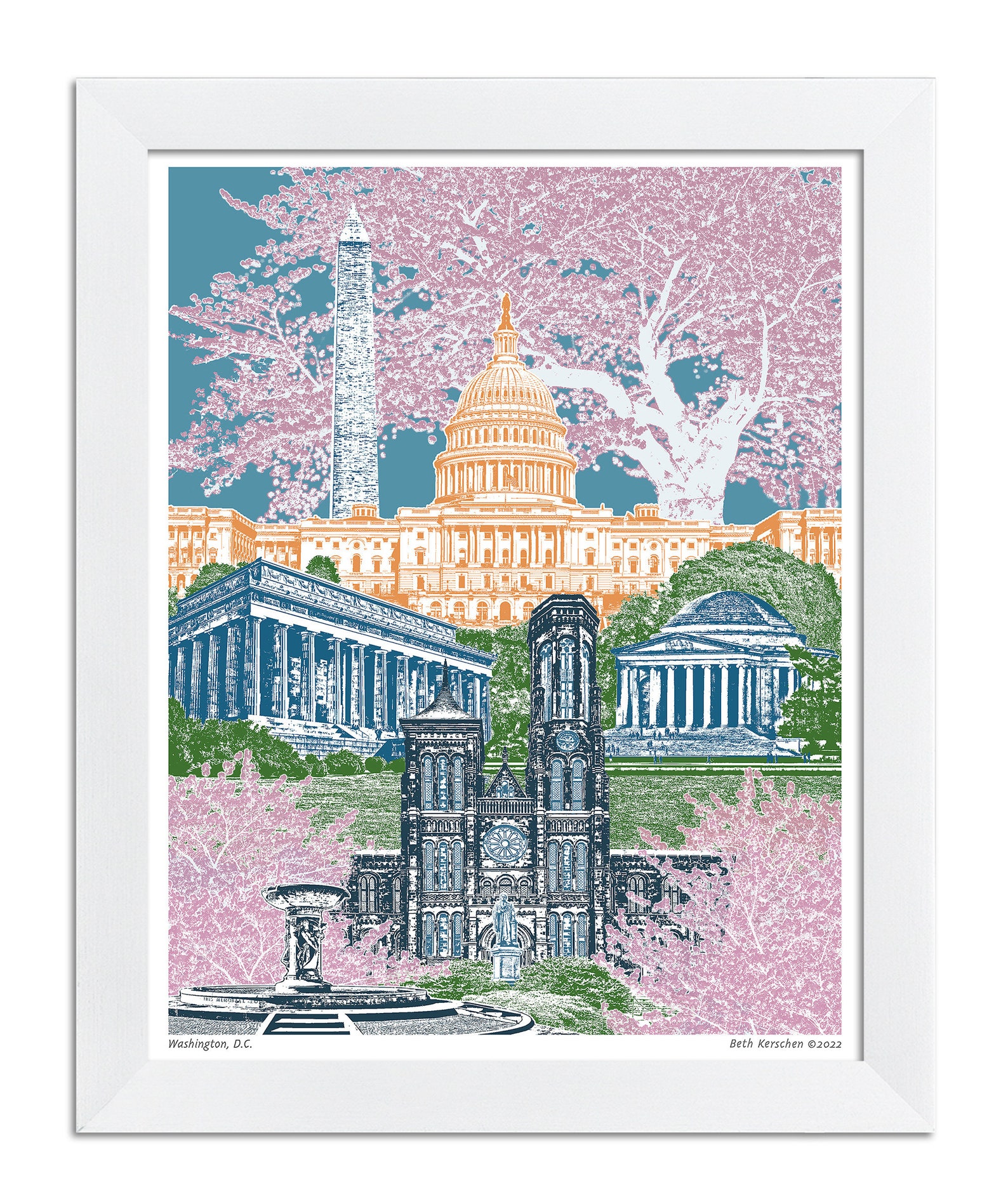 Washington D.C. Art Print & Canvas Wrap – Iconic Landmarks in the ...