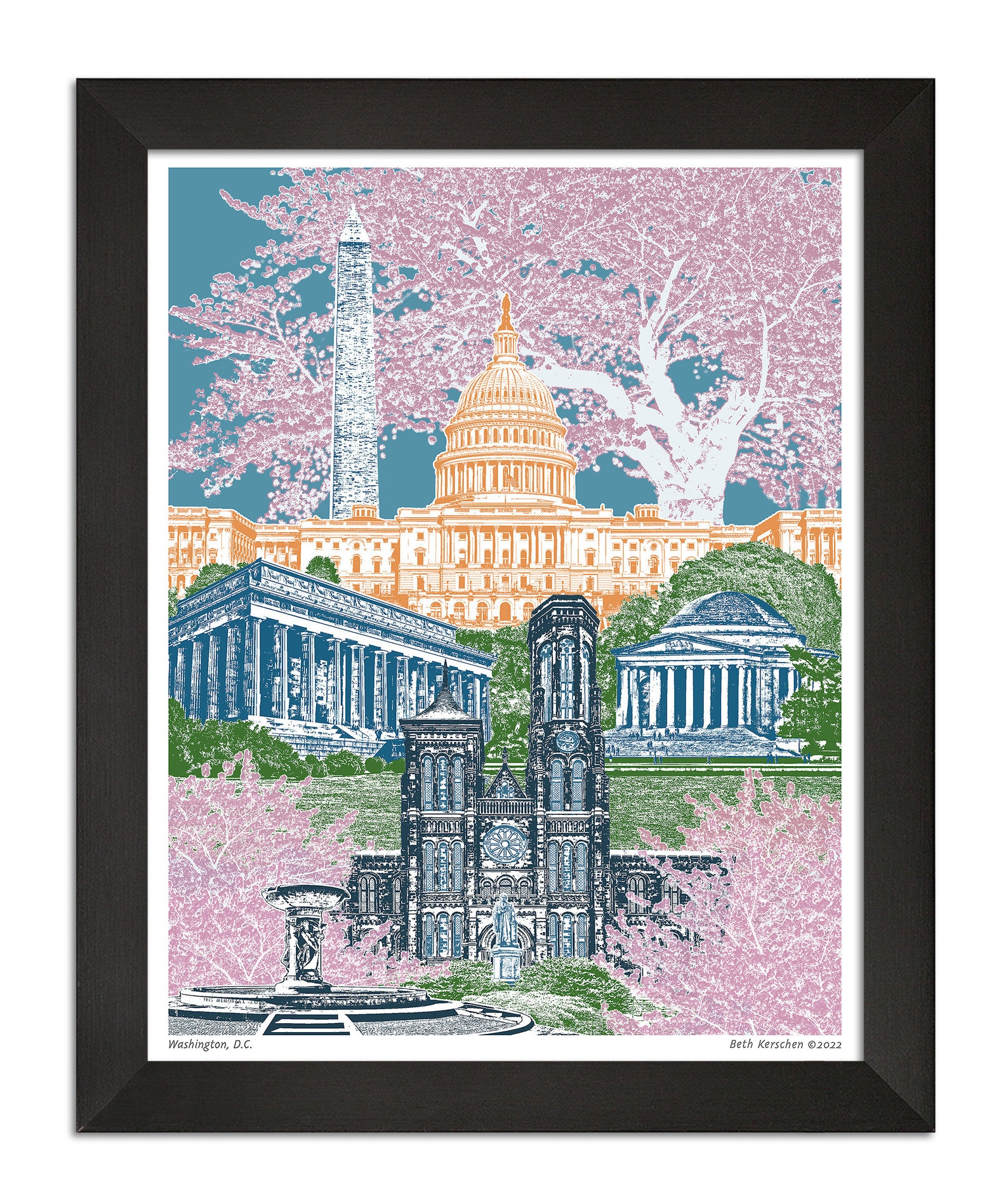 Washington D.C. Art Print & Canvas Wrap – Iconic Landmarks in the ...