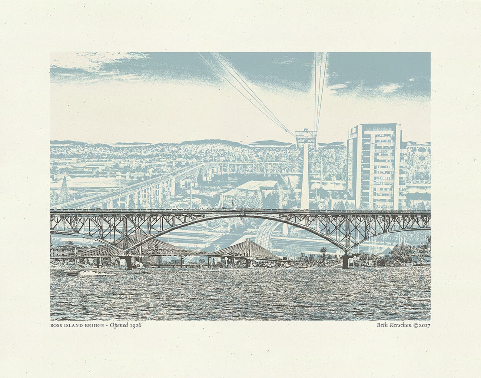 Portland Oregon Bridges Color Bridge Art Prints 8.5x11 - Etsy