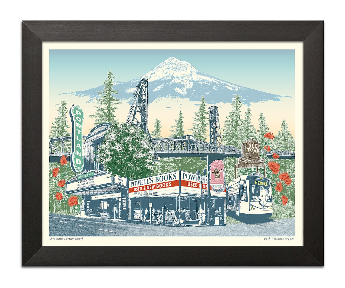 Portland, Oregon Art Print & Canvas Wrap – Chromatic Portlandmark ...