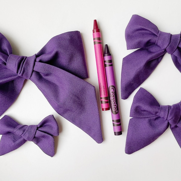 Purple Hair Bow - Etsy