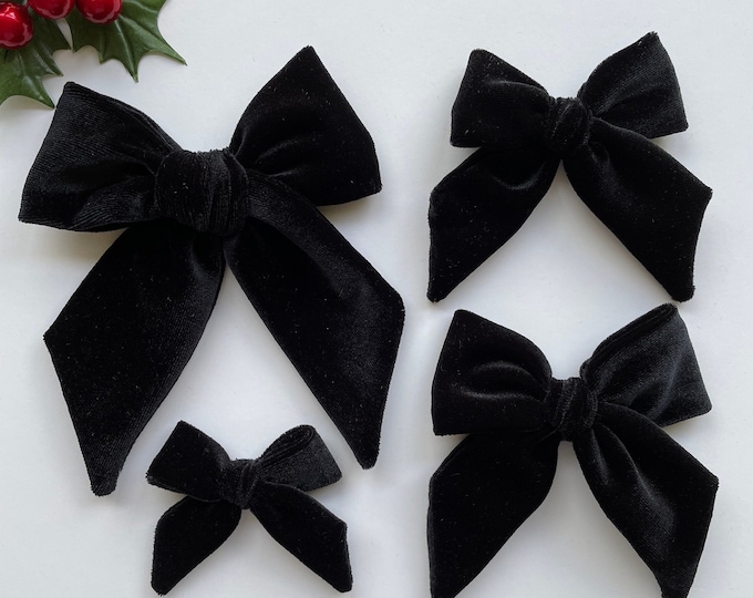 Black Velvet Christmas Tree Bow for Wreath, Lantern Bow Decoration, Black Velvet Ribbon - Etsy