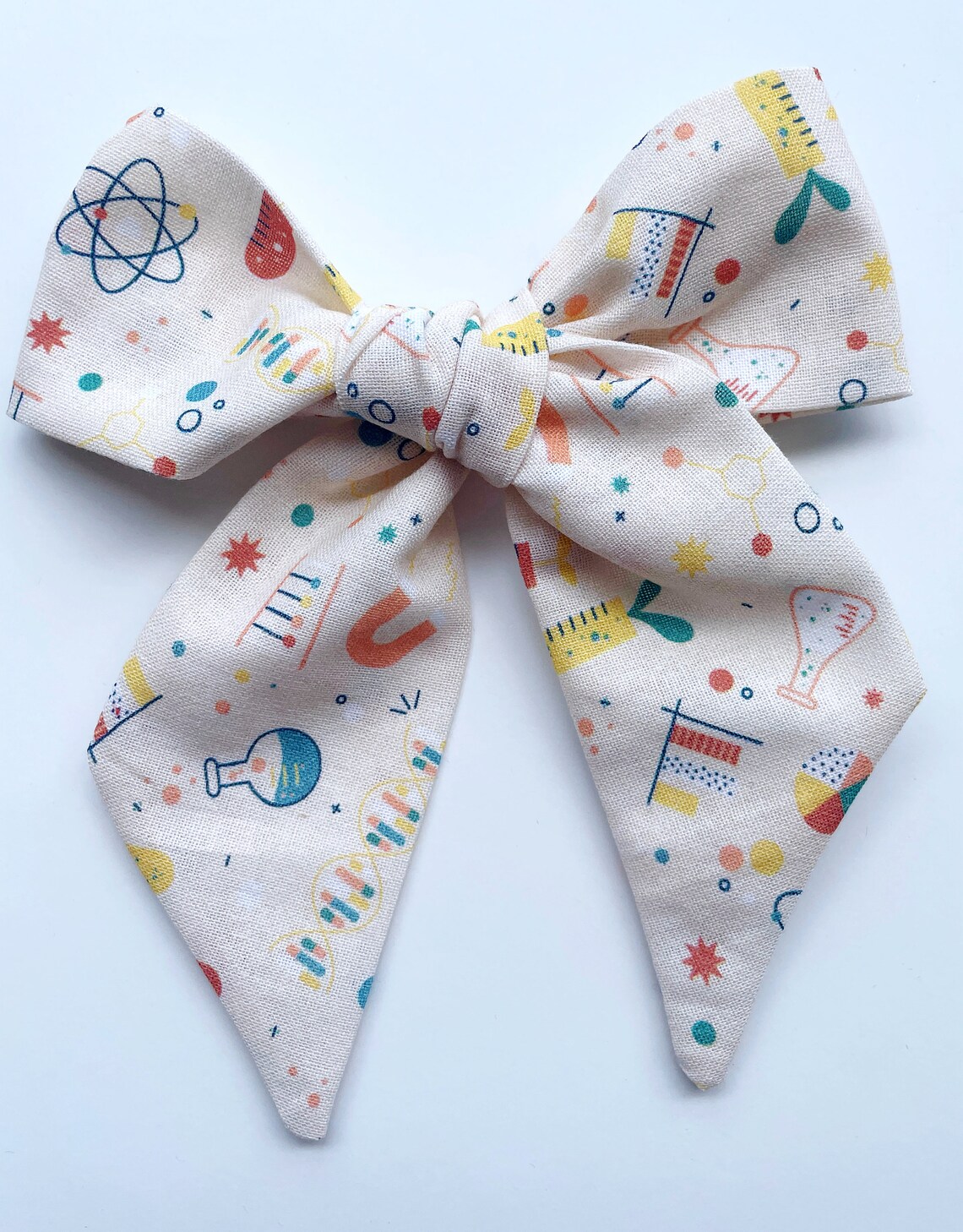 Back to School Hair Bow Set, Pencil Apple Science Cotton Bow, School ...