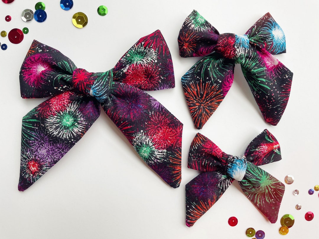 Firework Bow New Years Eve Bow New Years Bow Babys First - Etsy