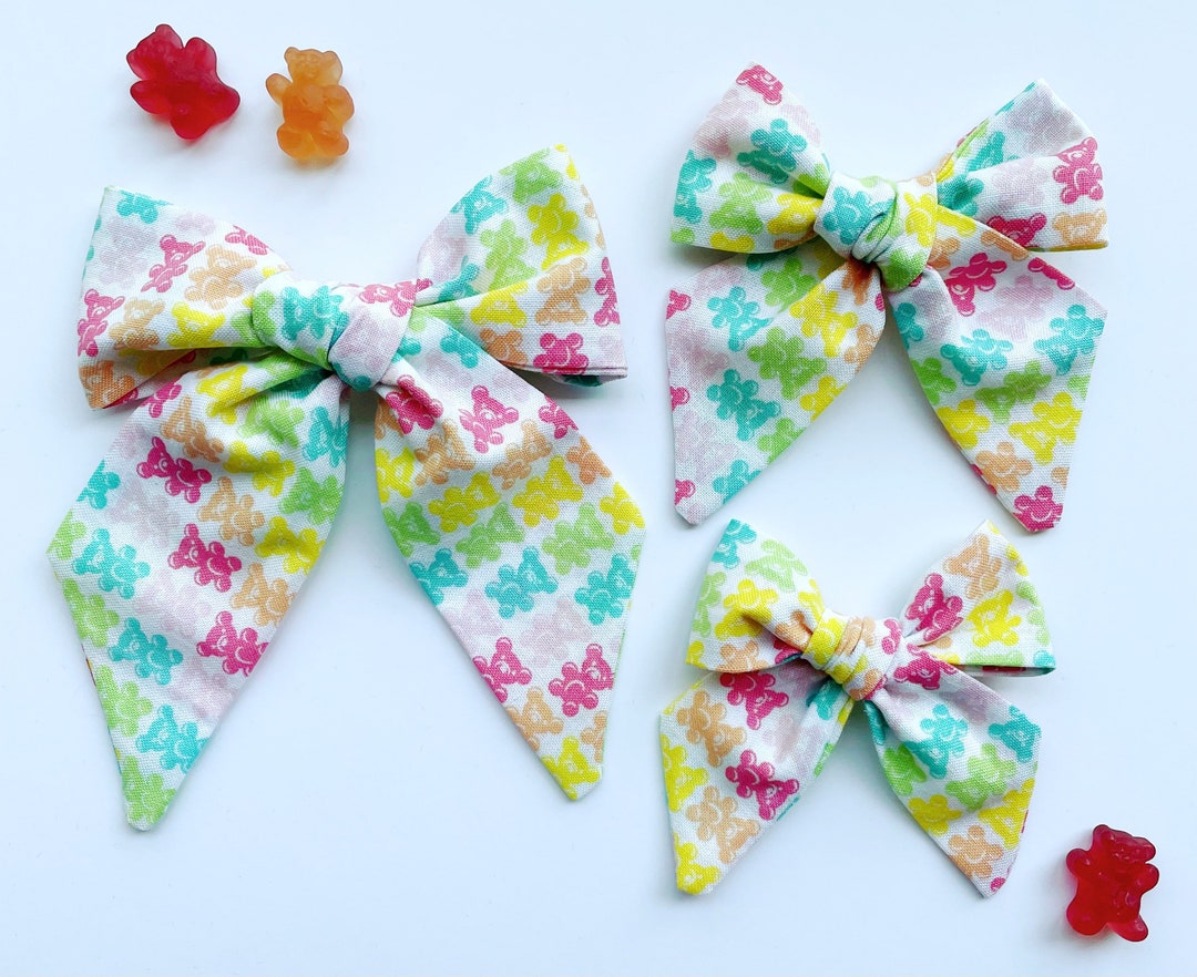 Gummy Bear Bow, Neon Pastel Candy Bow, Gummy Bear Summer Candy Bow ...