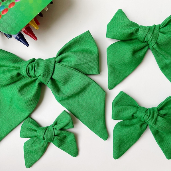 Green Hair Bow - Etsy