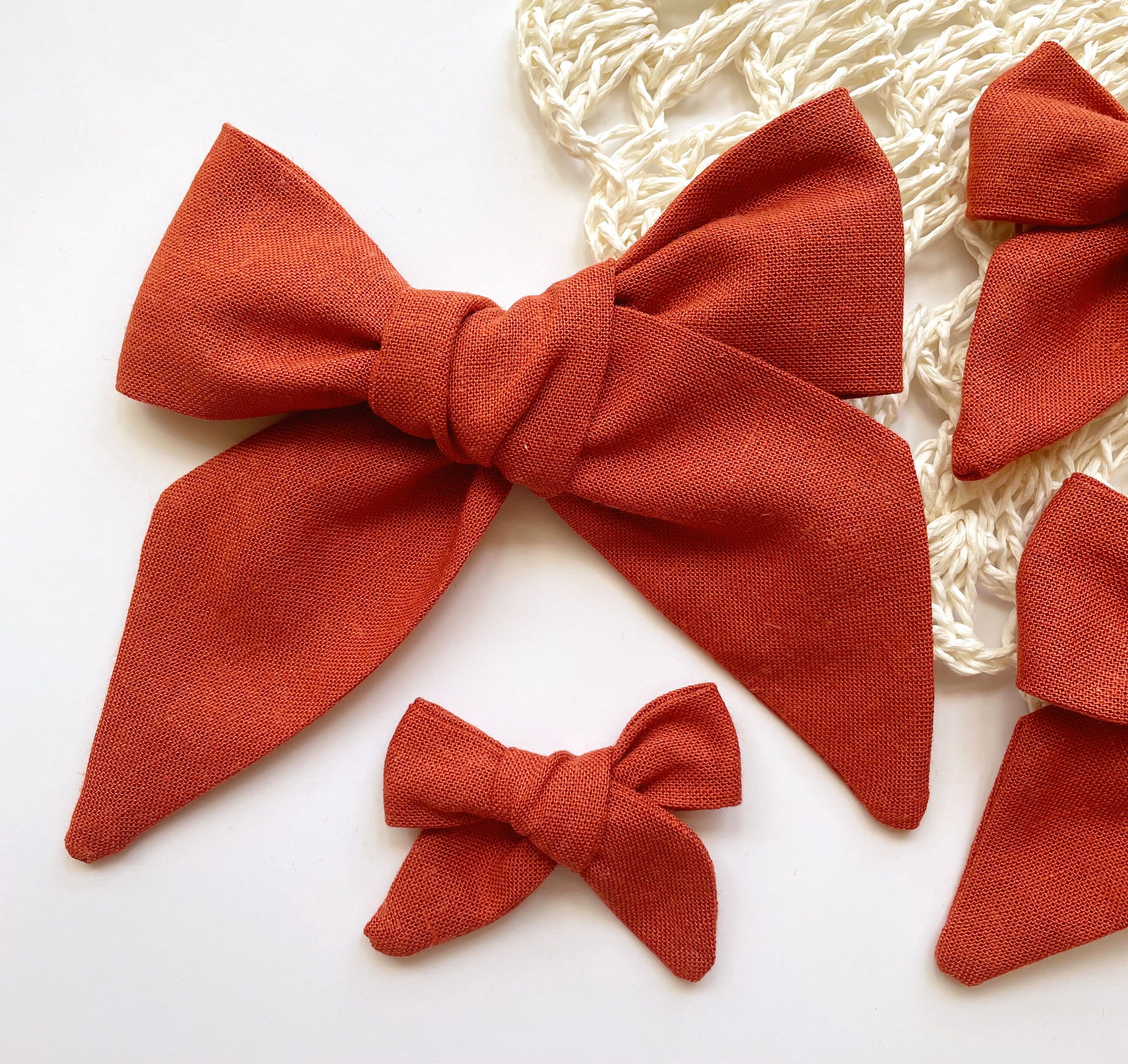 Pumpkin Spice Hairbow, Fall Hair Bow, Rust Color Hair Bow, Burnt Orange ...