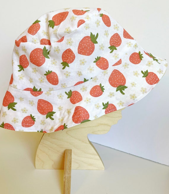 Strawberry Bucket Hat Retro Fruit Sun Hat Reversible Bucket | Etsy