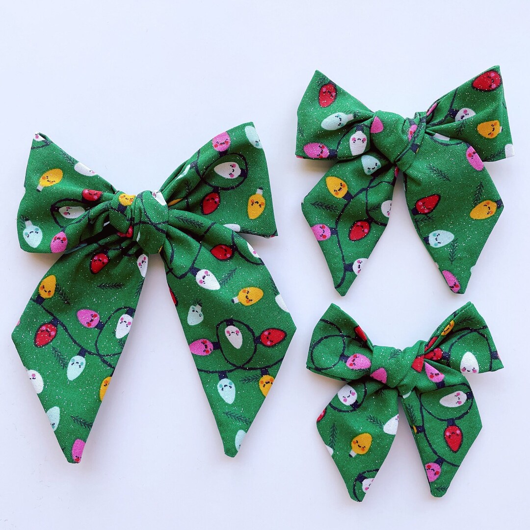 Christmas Lights Bow, Colorful Rainbow Bow, Christmas Red Bow, Large ...